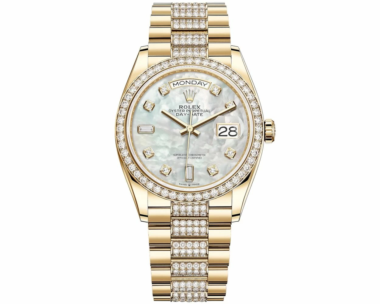 Buy Genuine Used Rolex Day-Date 36 128348RBR Watch - Mother of Pearl ...