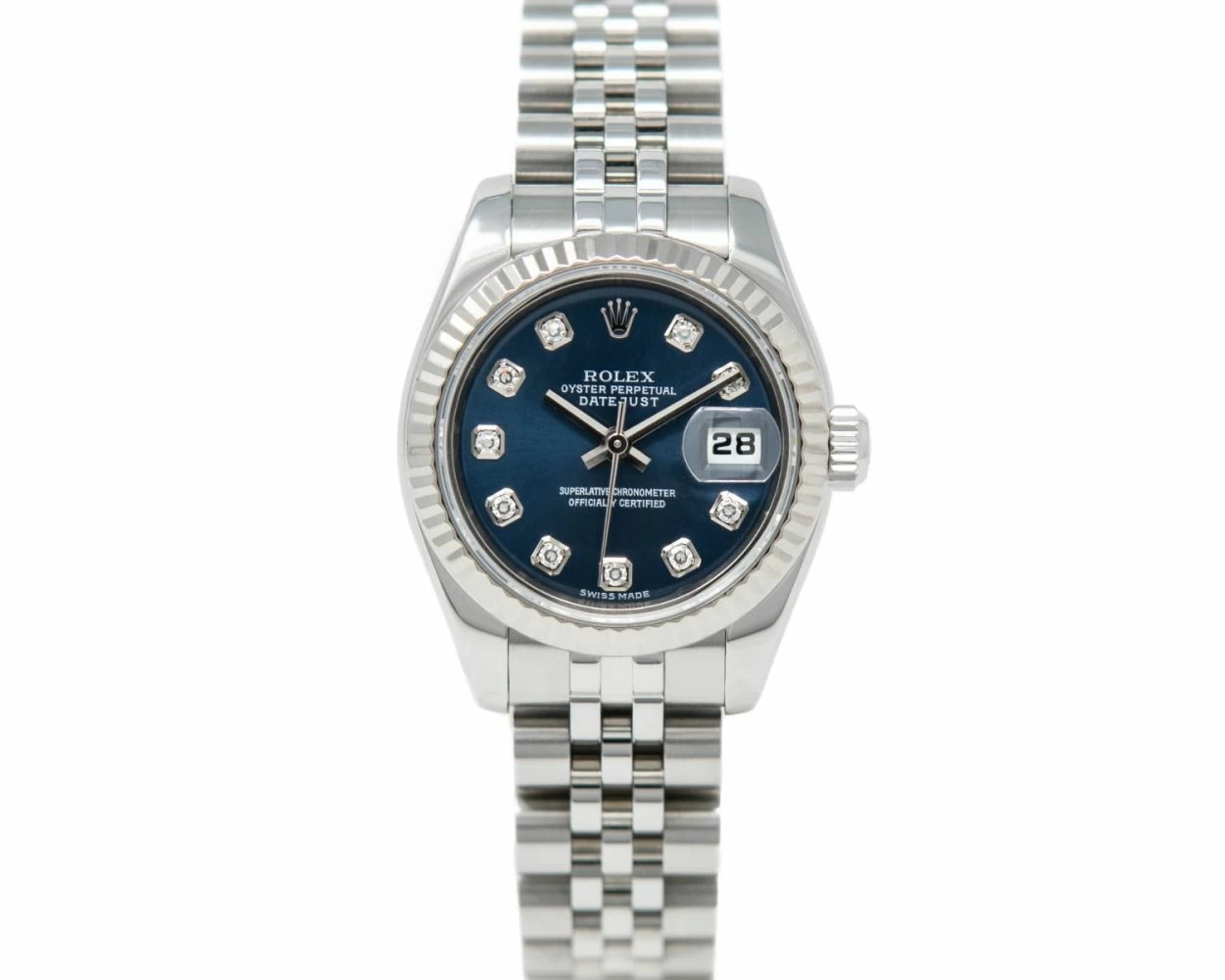 Buy Genuine Used Rolex Lady-Datejust 26 179174 Watch - Blue Dial | SKU 4806
