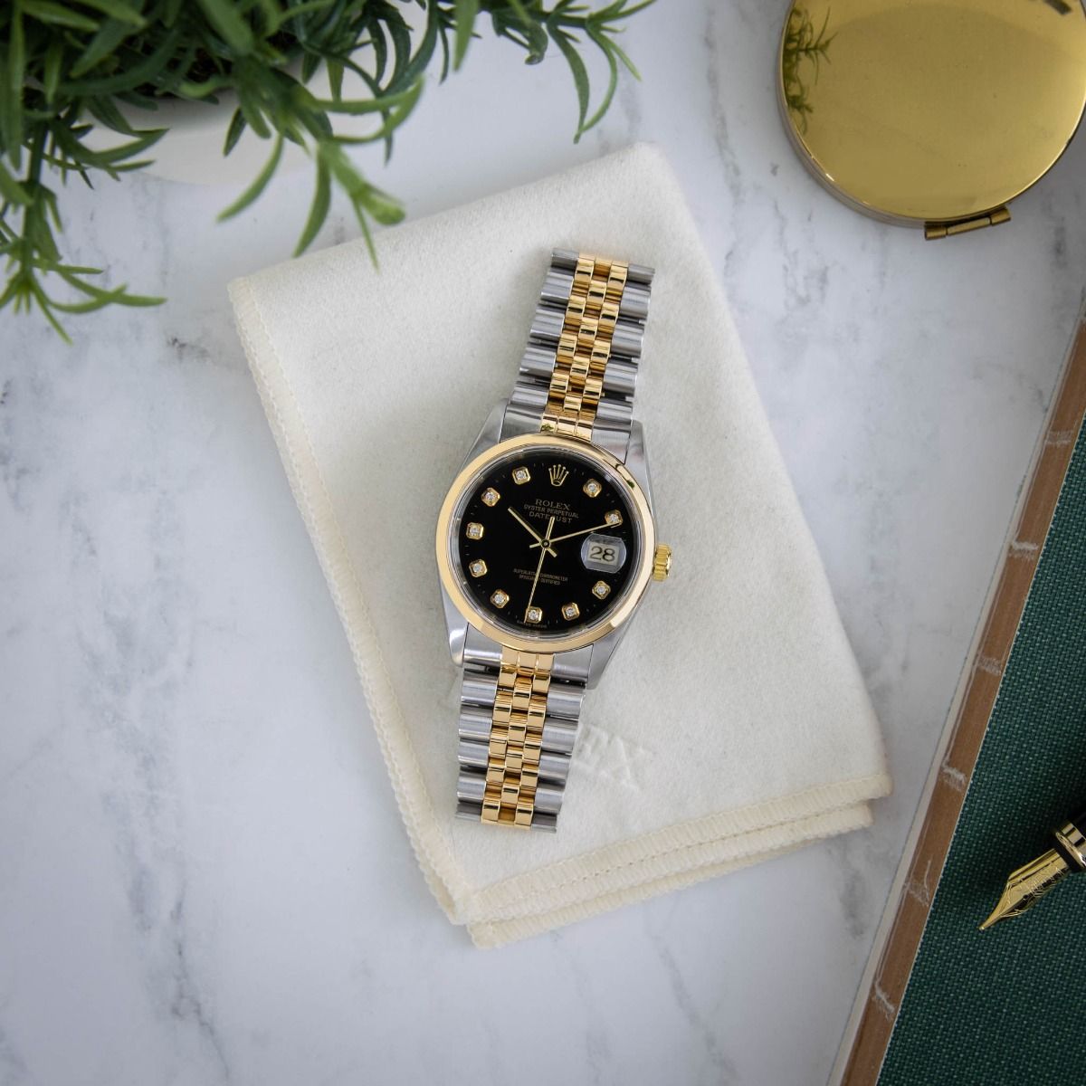 Buy Genuine Used Rolex Datejust 36 126201 Watch - Bright Black Dial ...