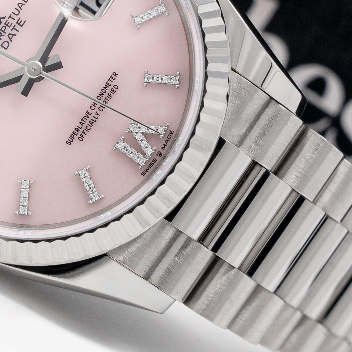 Buy Genuine Used Rolex Day-Date 36 128349RBR Watch - Pave Diamond Dial ...