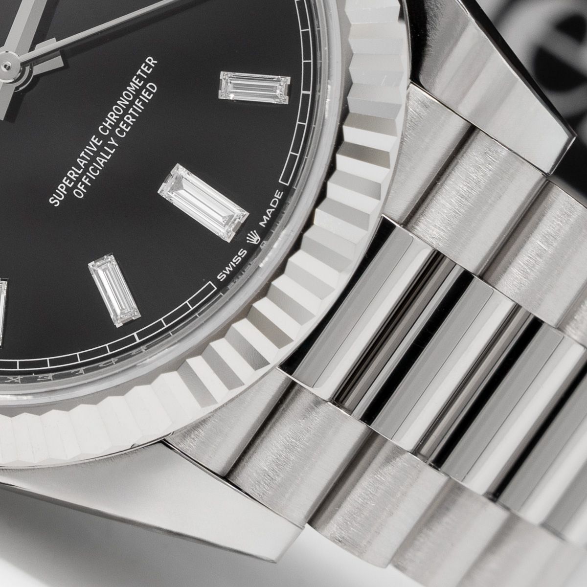 Buy Genuine Used Rolex Day-Date 40 228349RBR Watch - Bright Black Dial ...