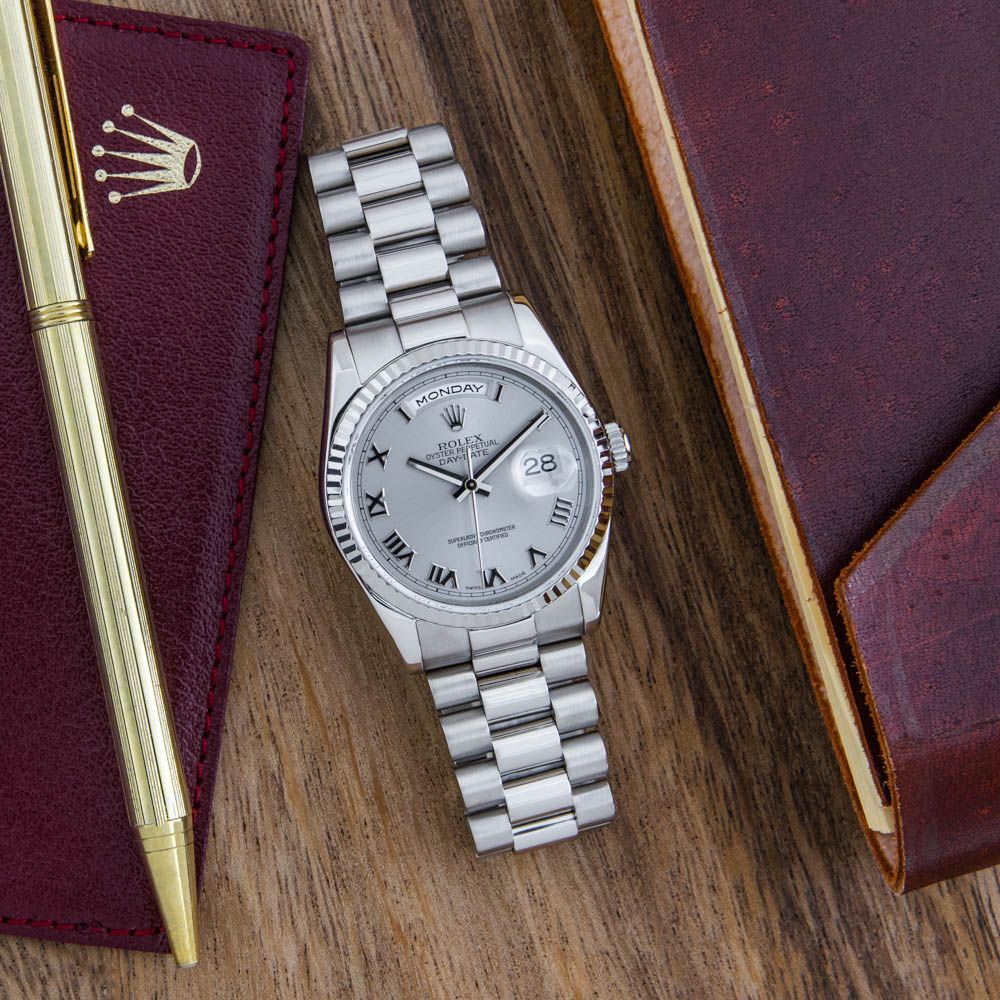 Buy Genuine Used Rolex Day-Date 36 128349RBR Watch - Pave Diamond Dial ...