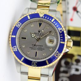 Buy Genuine Used Rolex Submariner Date 16613 Watch - Silver Serti Dial ...