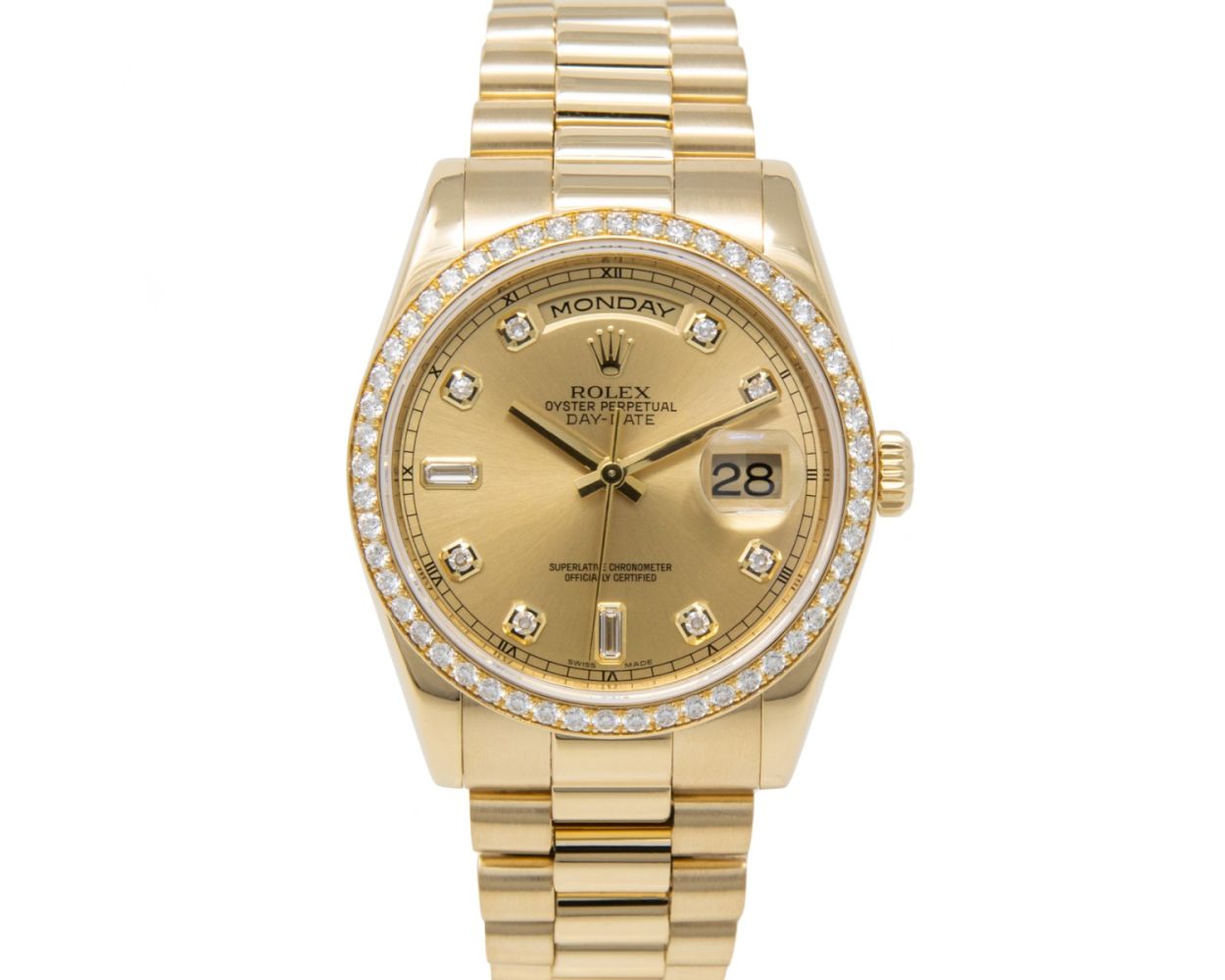 Rolex Day-Date 36 118348 Wristwatch - Champagne Diamond