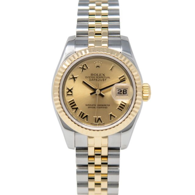 Rolex Lady-Datejust 179173 Wristwatch - Champagne Jubilee Diamond Dial